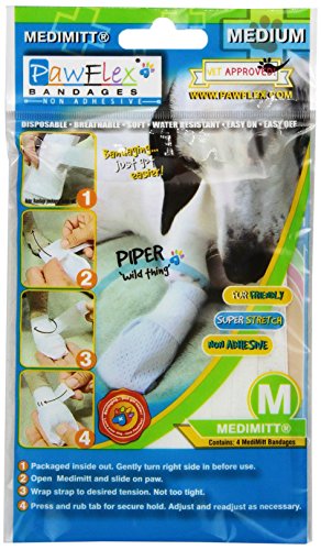 Pawflex Bandages Medimitt Bandages for Pets (Pack of 4) Medium