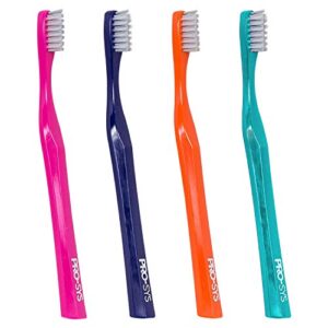 pro-sys® kids toothbrush (colorful 4-pack) - made with soft dupont™ tapered bristles (ages 8-12)