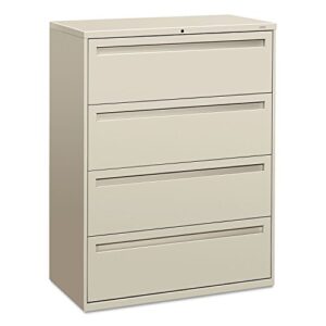 hon 794lq 700 series four-drawer lateral file, 42w x 19-1/4d, light gray