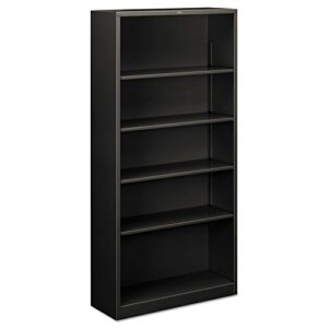 hon s72abcs metal bookcase, five-shelf, 34-1/2w x 12-5/8d x 71h, charcoal