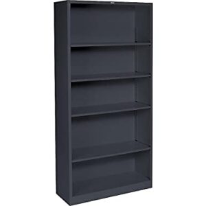 Hon S72abcs Metal Bookcase, Five-Shelf, 34-1/2W X 12-5/8D X 71H, Charcoal