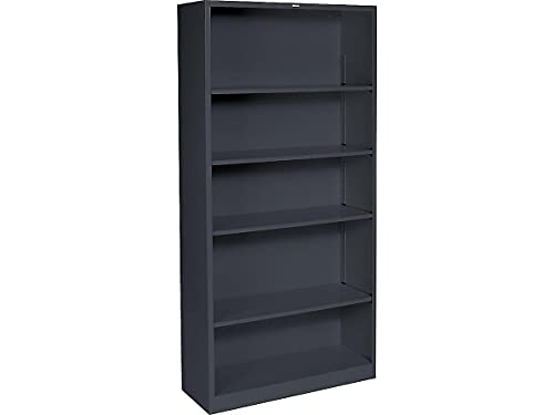 Hon S72abcs Metal Bookcase, Five-Shelf, 34-1/2W X 12-5/8D X 71H, Charcoal