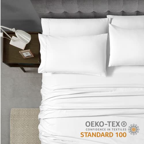 Home Collection Micro Caress Luxurious Sheet Set, 90GSM 3 -Piece Twin with 1 Additional Pillowcase, White Color