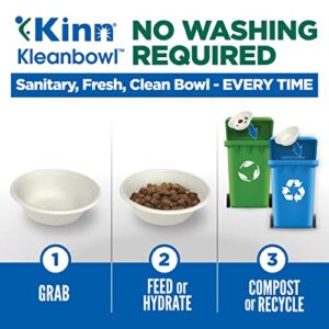 Kinn Kleanbowl Disposable Dog Food Bowls, 8 oz (Pack of 50) - Frame System Refills, Compostable Cat Food Bowls, Leakproof for Pet Feeding