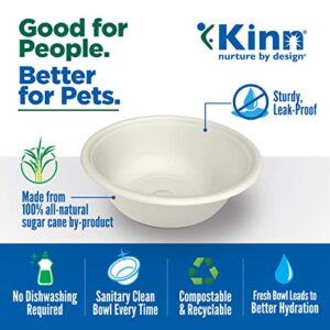 Kinn Kleanbowl Disposable Dog Food Bowls, 8 oz (Pack of 50) - Frame System Refills, Compostable Cat Food Bowls, Leakproof for Pet Feeding