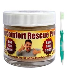 gum disease help! dental rescue combo - rescue tooth & gum powder & effective flossing toothbrush - helps reduce gum recession, helps to remove plaque, helps with gingivitis, helps bleeding gums