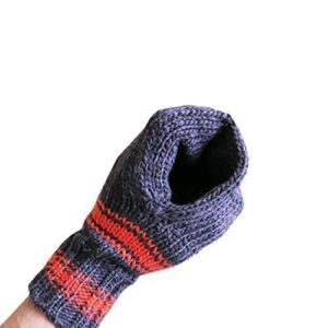 suzy kuzy beer mitt (official) - knit beer mitt :: blue / orange