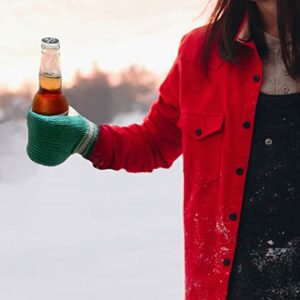 Suzy Kuzy Beer Mitt (OFFICIAL) - Knit Beer Mitt :: Green / White