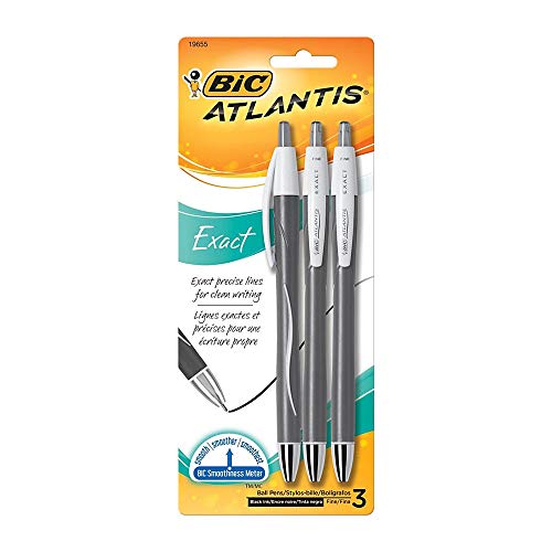 BIC VCGNP31-B-BLK Black Atlantis Comfort Pens 3 Count