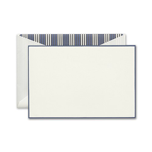 Crane & Co. French Blue Bordered Correspondence Card (CC3408)