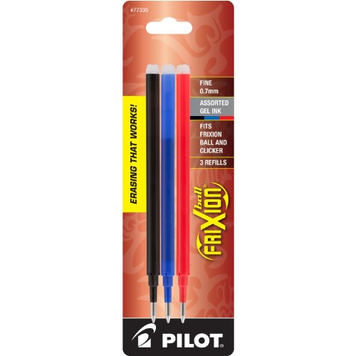 PILOT Gel Ink Refills for Frixion Erasable Gel Ink Pen, Fine Point - Pack of 18 (PIL77335-6)