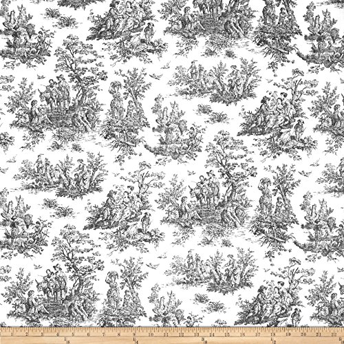 Premier Prints Jamestown Toile Black, Fabric by the Yard