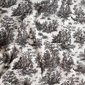 Premier Prints Jamestown Toile Black, Fabric by the Yard