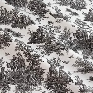 Premier Prints Jamestown Toile Black, Fabric by the Yard