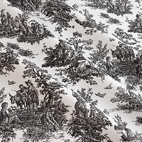 Premier Prints Jamestown Toile Black, Fabric by the Yard