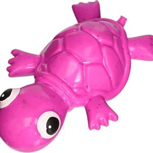 Cycle Dog Small Fuchsia 3-Play Turtle Dog Toy with Ecolast Recycled Material - Tough & Sustainable Chew Toy for Dogs & Puppies/Treat Dispenser/Floats Above Water/Indestructible for Aggressive Chewers