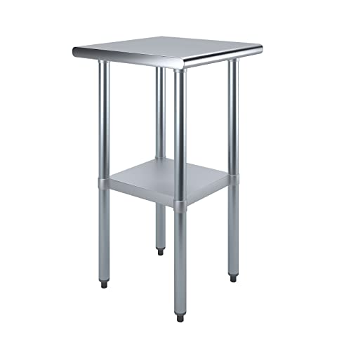 AmGood Stainless Steel Work Table | Metal Utility Table (Stainless Steel Table, 20" Long x 20" Deep)