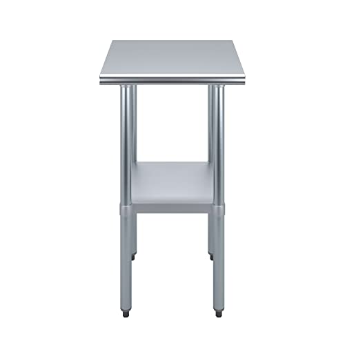 AmGood Stainless Steel Work Table | Metal Utility Table (Stainless Steel Table, 20" Long x 20" Deep)