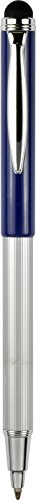 Zebra Pen StylusPen Telescopic Ballpoint Pen, Medium Point, 1.0mm, Black Ink, Grey and Navy Barrels, 2-Count