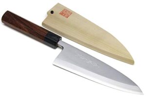 yoshihiro ginsanko high carbon stainless steel mizu yaki hongasumi deba japanese fillet chef knife 6.5inch (165mm)