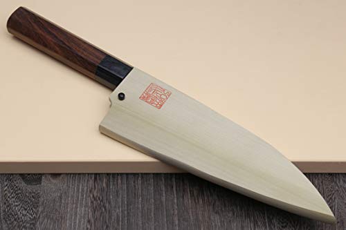 Yoshihiro Ginsanko High Carbon Stainless Steel Mizu Yaki Hongasumi Deba Japanese Fillet Chef Knife 6.5inch (165mm)