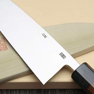 Yoshihiro Ginsanko High Carbon Stainless Steel Mizu Yaki Hongasumi Deba Japanese Fillet Chef Knife 6.5inch (165mm)