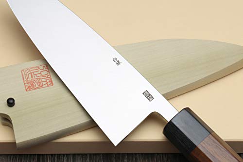 Yoshihiro Ginsanko High Carbon Stainless Steel Mizu Yaki Hongasumi Deba Japanese Fillet Chef Knife 6.5inch (165mm)