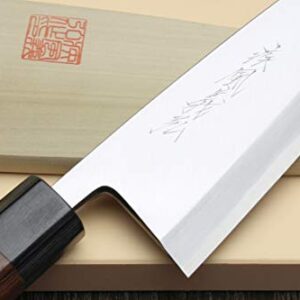 Yoshihiro Ginsanko High Carbon Stainless Steel Mizu Yaki Hongasumi Deba Japanese Fillet Chef Knife 6.5inch (165mm)