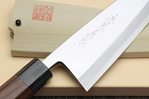 Yoshihiro Ginsanko High Carbon Stainless Steel Mizu Yaki Hongasumi Deba Japanese Fillet Chef Knife 6.5inch (165mm)