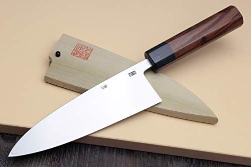 Yoshihiro Ginsanko High Carbon Stainless Steel Mizu Yaki Hongasumi Deba Japanese Fillet Chef Knife 6.5inch (165mm)