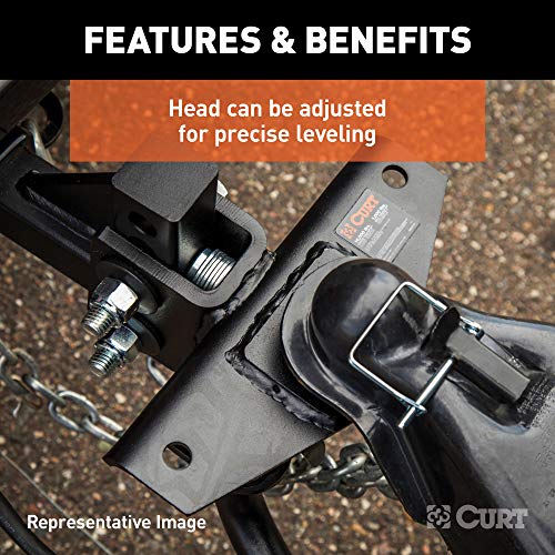 CURT 17050 Round Bar Weight Distribution Hitch with Integrated Lubrication, Up to 6K, 2-Inch Shank