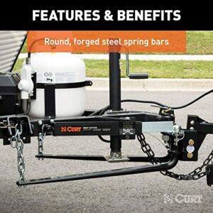 CURT 17050 Round Bar Weight Distribution Hitch with Integrated Lubrication, Up to 6K, 2-Inch Shank