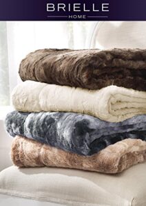 brielle faux fur oversized throw, 50" by 70", starling gray