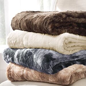 Brielle Faux Fur Oversized Throw, 50" by 70", Starling Gray