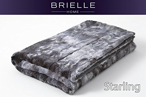 Brielle Faux Fur Oversized Throw, 50" by 70", Starling Gray