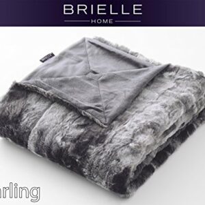 Brielle Faux Fur Oversized Throw, 50" by 70", Starling Gray