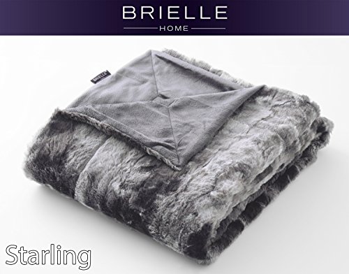 Brielle Faux Fur Oversized Throw, 50" by 70", Starling Gray