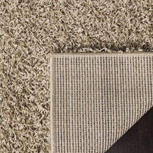 SAFAVIEH Athens Shag Collection Area Rug - 8' x 10', Beige, Non-Shedding & Easy Care, 1.5-inch Thick Ideal for High Traffic Areas in Living Room, Bedroom (SGA119G)