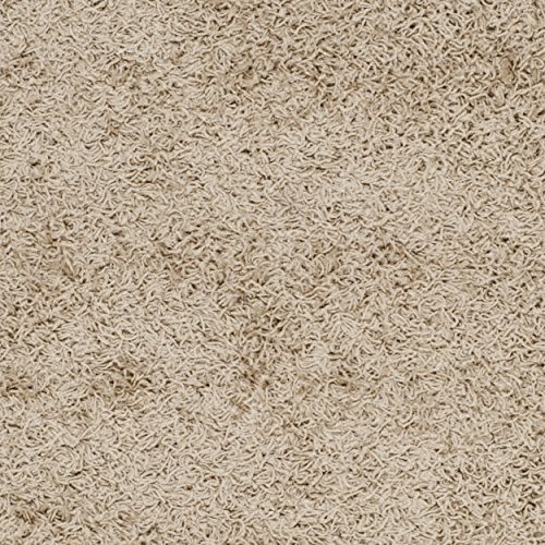 SAFAVIEH Athens Shag Collection Area Rug - 8' x 10', Beige, Non-Shedding & Easy Care, 1.5-inch Thick Ideal for High Traffic Areas in Living Room, Bedroom (SGA119G)