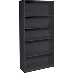 Hon S72abcp Metal Bookcase, Five-Shelf, 34-1/2W X 12-5/8W X 71H, Black