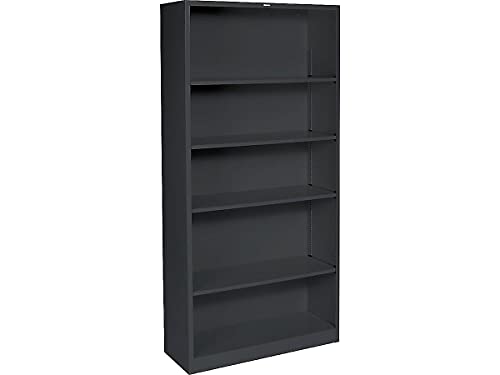 Hon S72abcp Metal Bookcase, Five-Shelf, 34-1/2W X 12-5/8W X 71H, Black