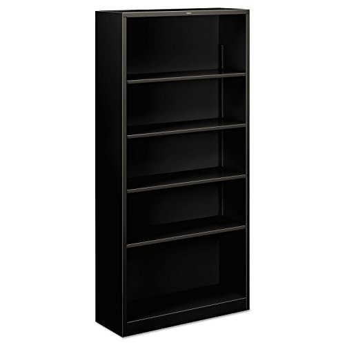 Hon S72abcp Metal Bookcase, Five-Shelf, 34-1/2W X 12-5/8W X 71H, Black