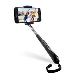 polaroid 40 inch selfie stick with integrated bluetooth remote release in grip for ios and android bluetooth camera devices and digital cameras