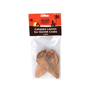 fluker's catappa leaves for hermit crabs, 5 per pack