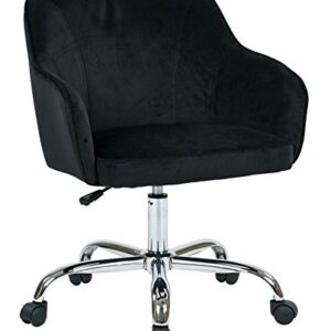 OSP Home Furnishings Bristol Chrome Base Upholstered Task Chair, Black Velvet