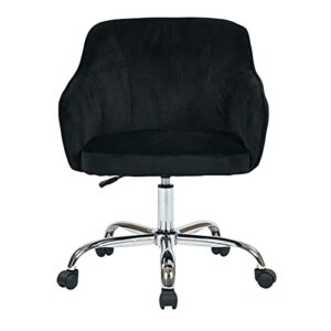 OSP Home Furnishings Bristol Chrome Base Upholstered Task Chair, Black Velvet