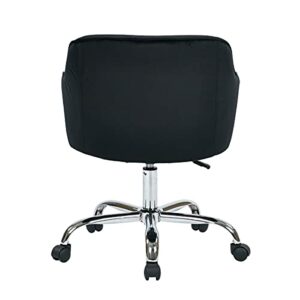 OSP Home Furnishings Bristol Chrome Base Upholstered Task Chair, Black Velvet