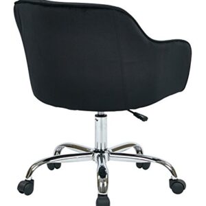 OSP Home Furnishings Bristol Chrome Base Upholstered Task Chair, Black Velvet