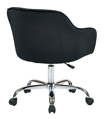 OSP Home Furnishings Bristol Chrome Base Upholstered Task Chair, Black Velvet