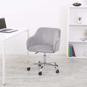 OSP Home Furnishings Bristol Adjustable Extra Plush Swivel Home Office Task Chair with Polished Chrome Base, Charcoal Grey Velvet